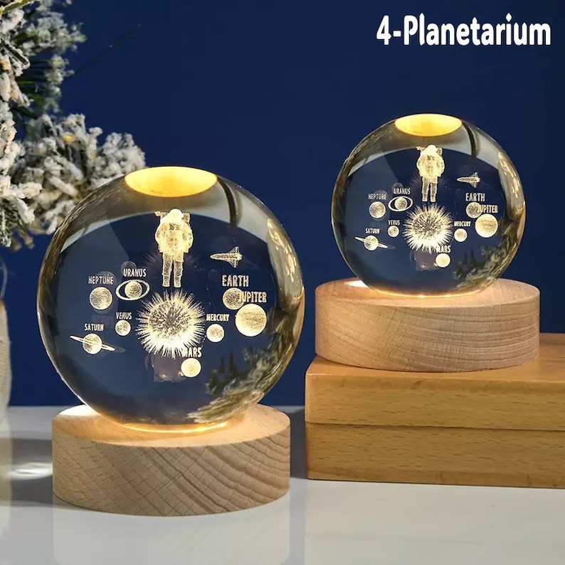 Personalized 3D Galaxy Crystal Ball LED Night Light: Custom Solar ...