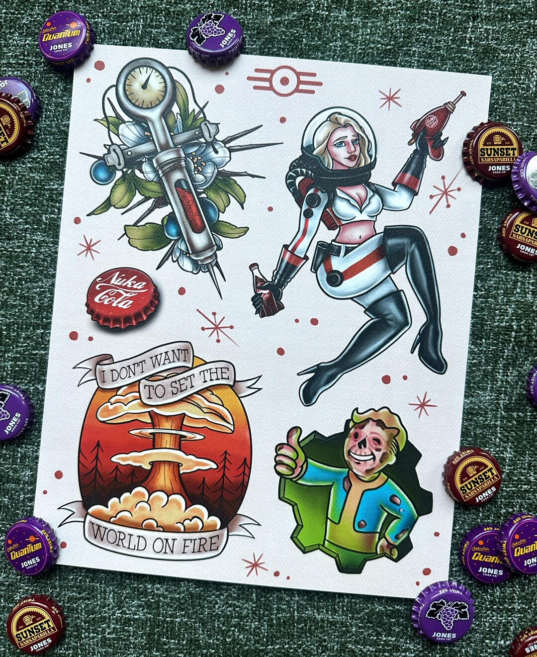 Fallout Flash Sheet - Tattoo Style Art Print - Etsy