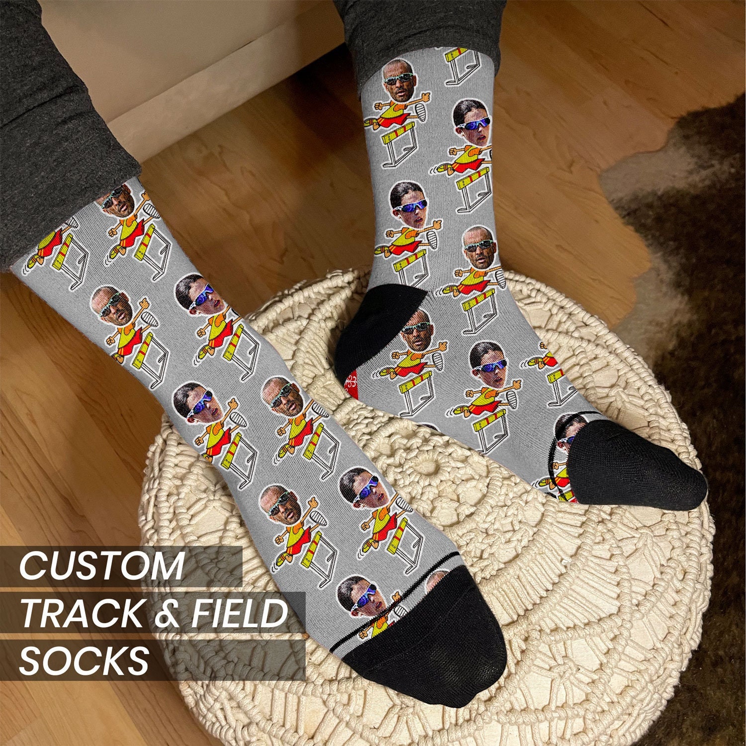 Track and Field Gift : Custom Socks With Faces - Etsy