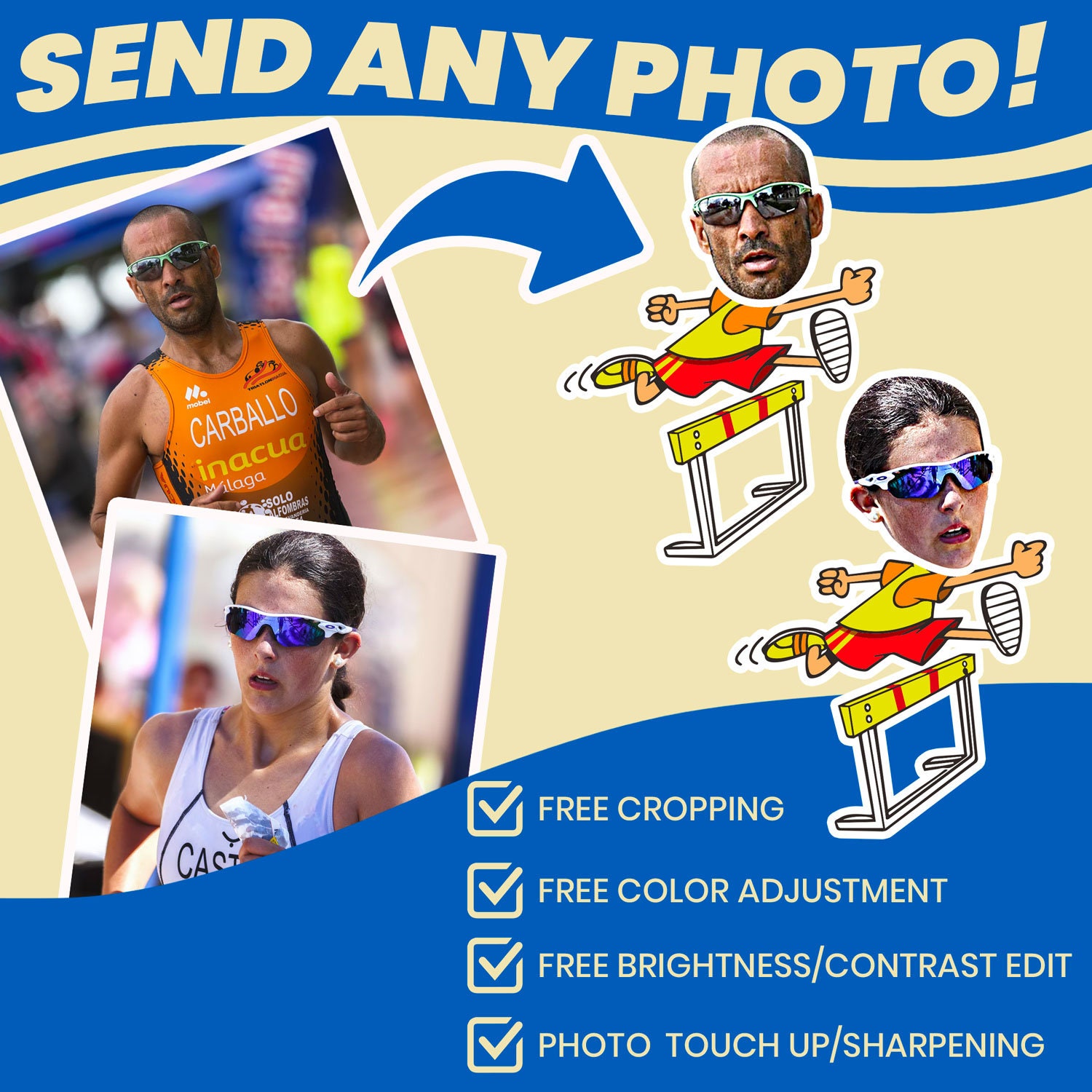 Track and Field Gift : Custom Socks With Faces - Etsy