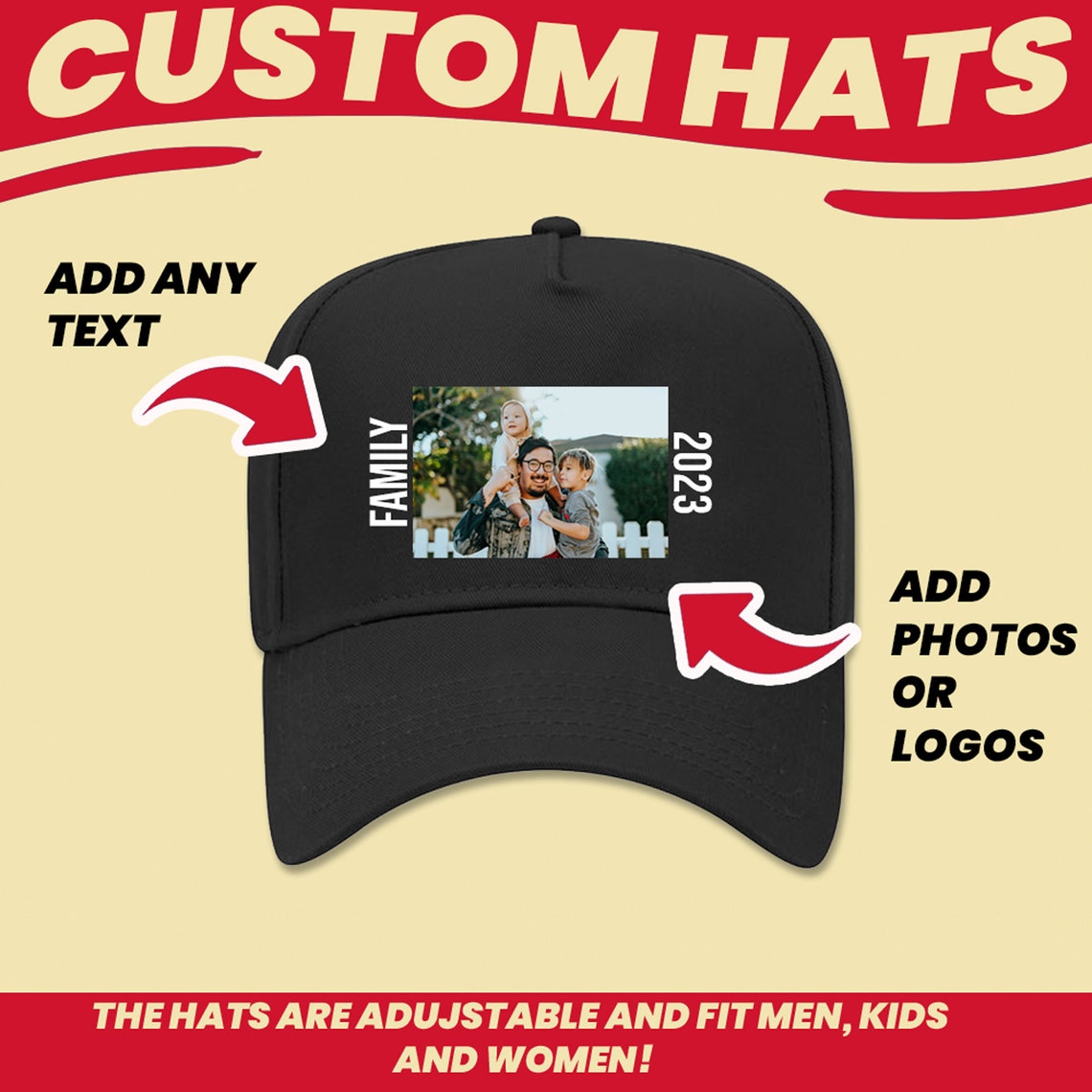 Custom Photo Cap: Personalized Picture Hat for Men and Women, Unique ...