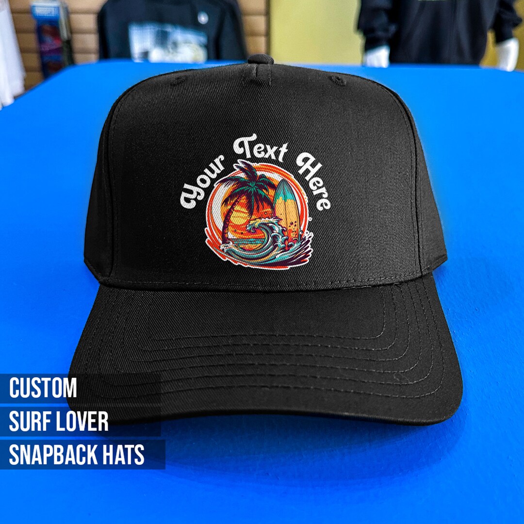 Gift for Surfers Personalized Hat - Customizable Surf Cap, Unique ...