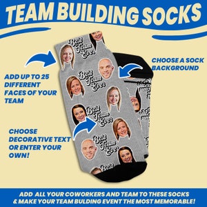 Personalized Team Face Socks: Corporate Team Building Gift - Etsy