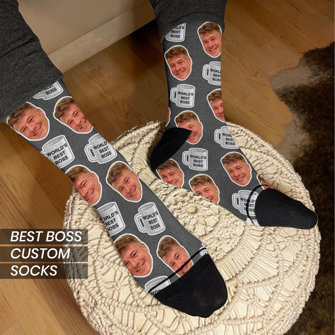 Personalized Boss Socks, Custom Face Socks, World's Best Boss Mug - Etsy