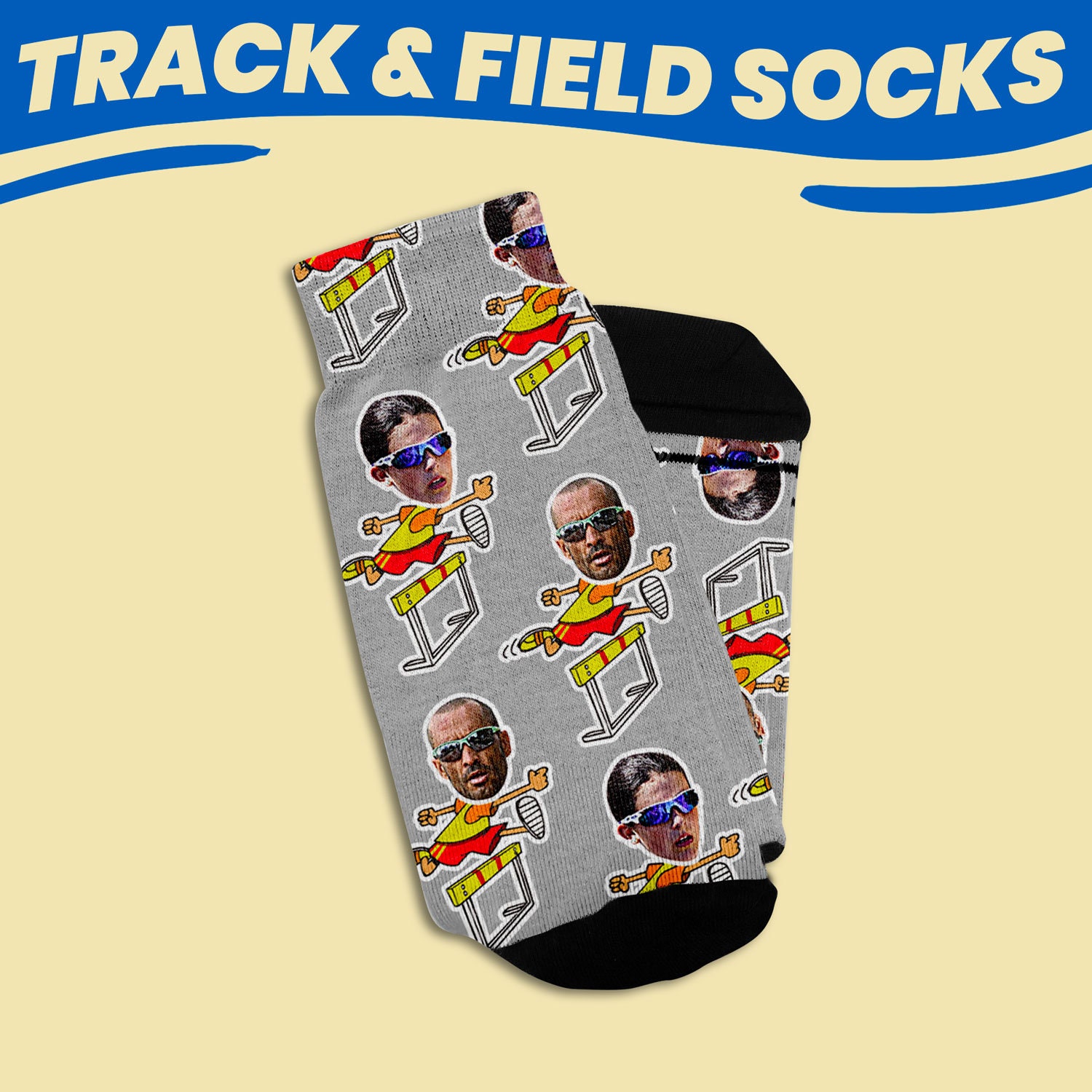 Track and Field Gift : Custom Socks With Faces - Etsy
