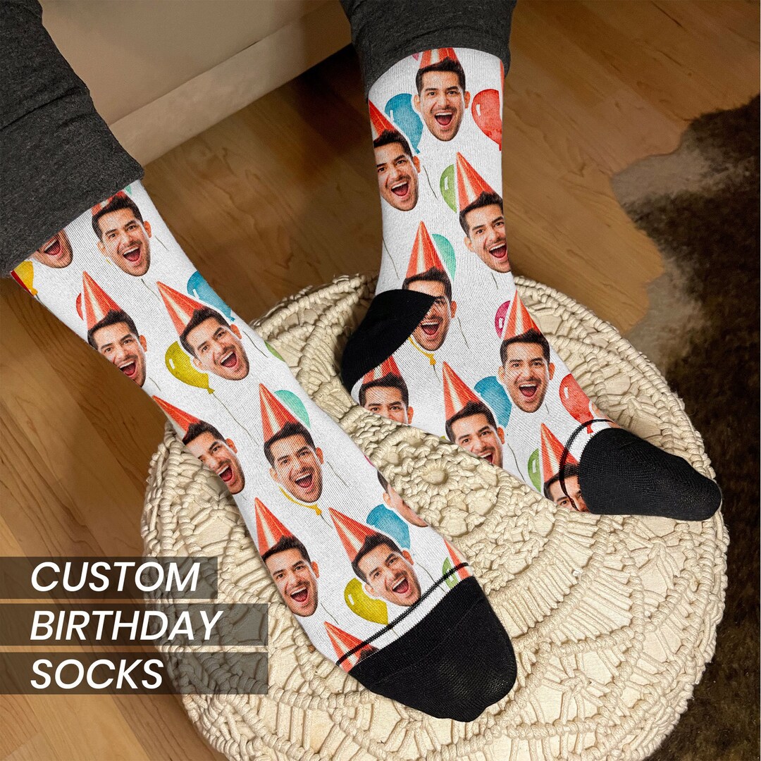 Custom Face Birthday Socks: Personalized Photo Gift - Etsy