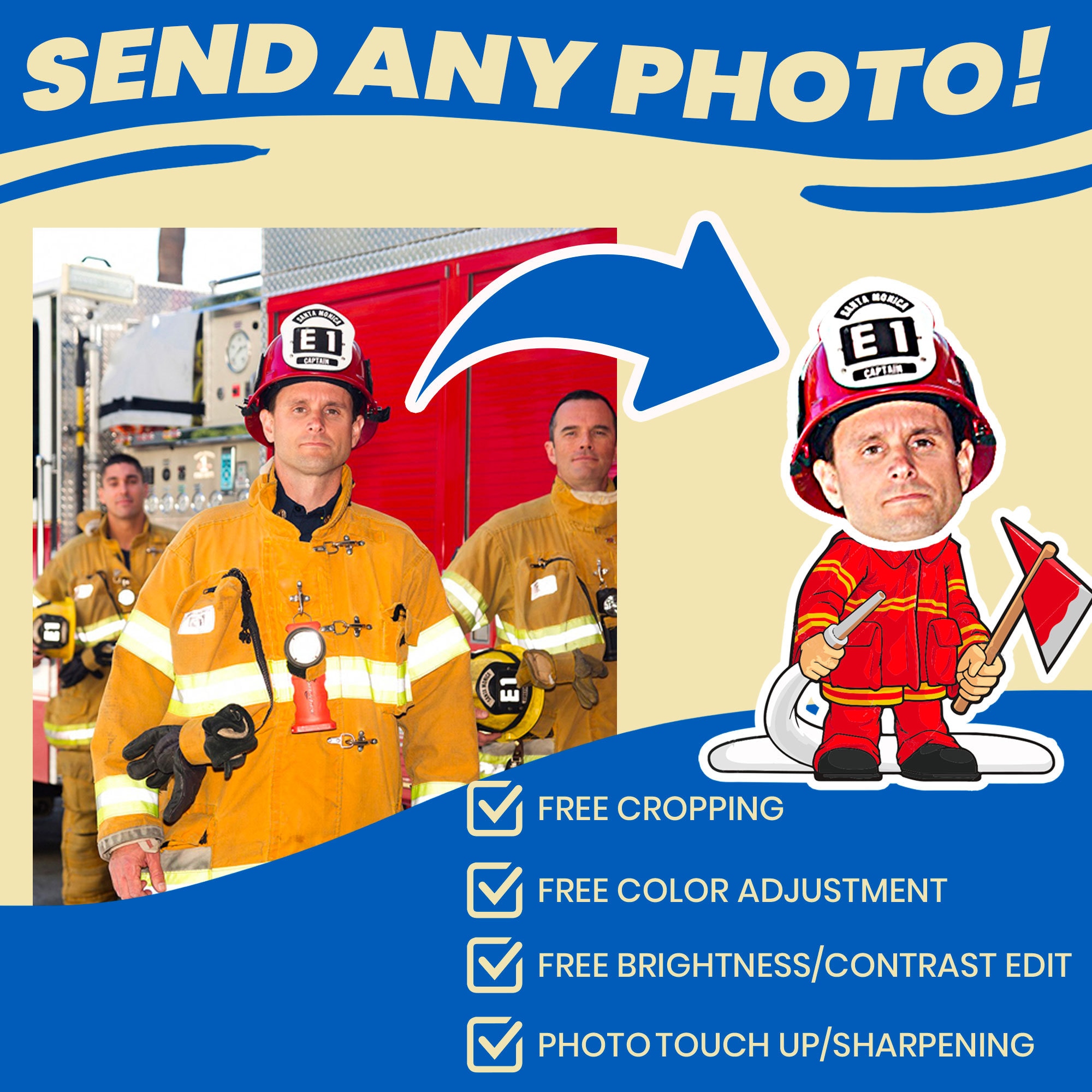 Custom Firefighter Face Socks: Personalized Fireman Gift - Etsy