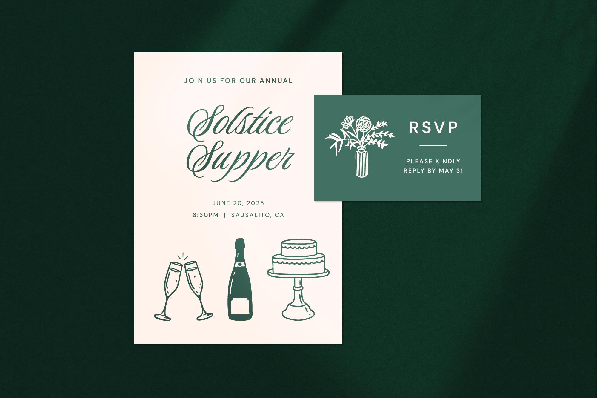 Hand-drawn Dinner Party Illustration Set - Etsy