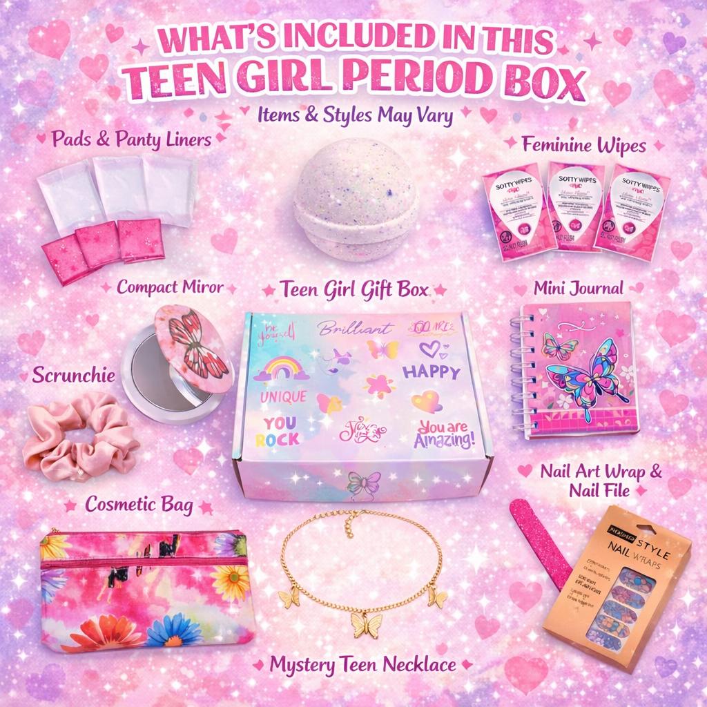First Period Gift Box for Tween Girl | Teen Girl Period Kit, Daughter ...