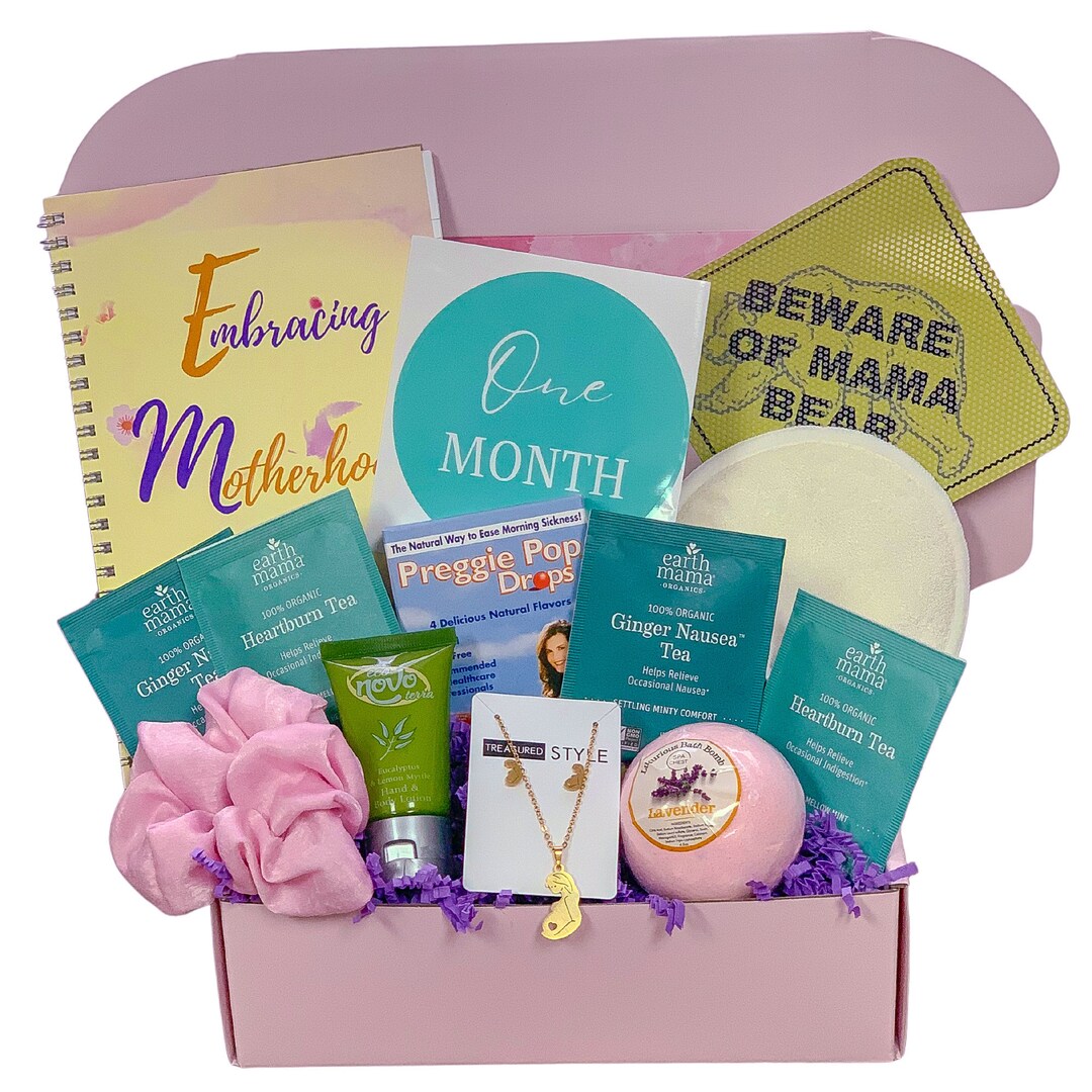 New Pregnancy Gift Basket, First Trimester Gift Box, Expecting Mom Gift ...