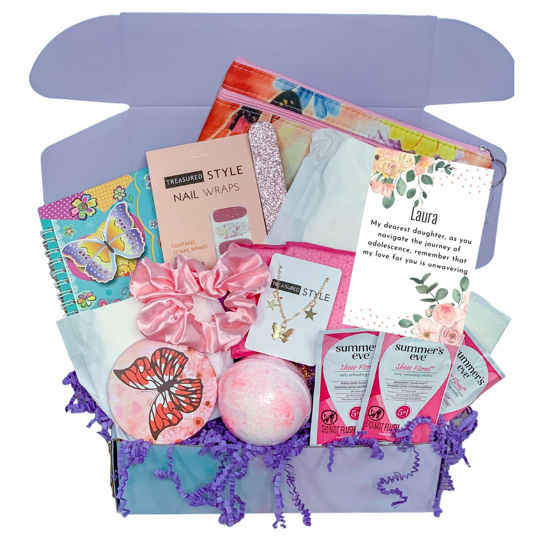 First Period Gift Box, Teen Girl Period Basket, Teen Girl Feminine ...