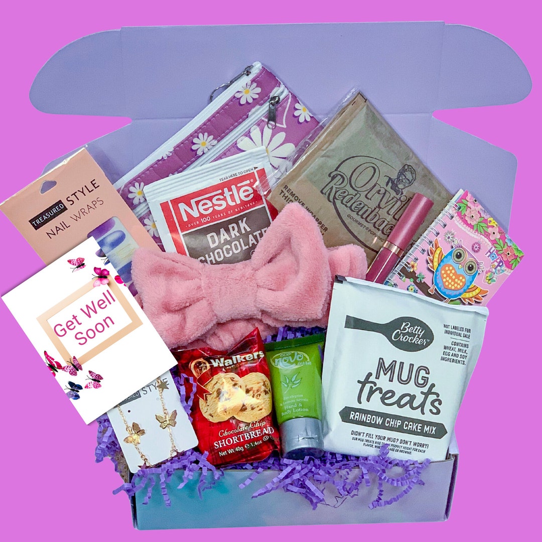 Teen Girl Get Well Gift Basket, Daughter Get Well Gift Box, Get Well Soon Snack Box ...