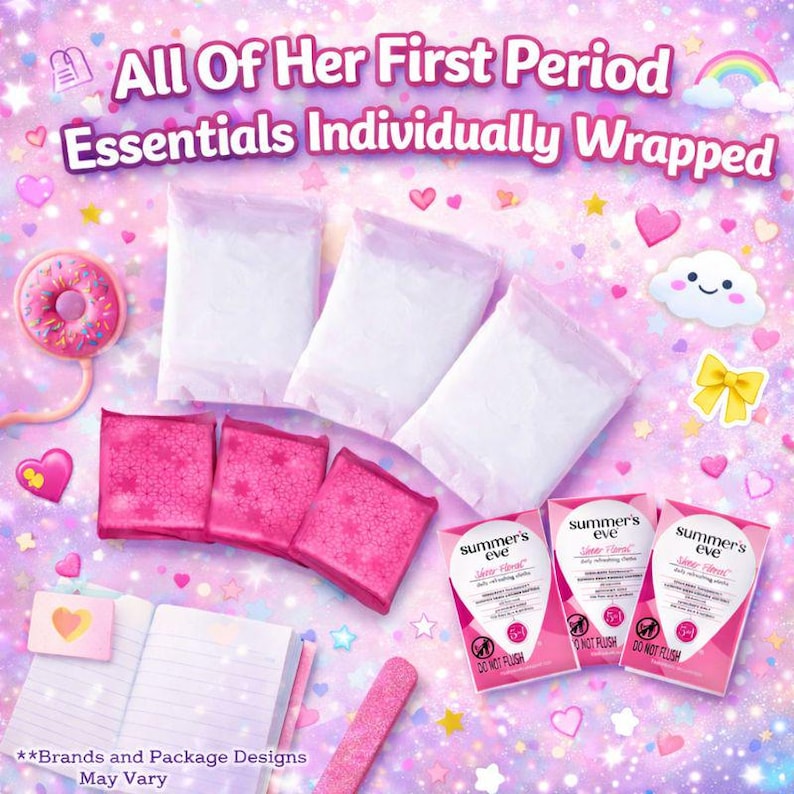 Teen Girl Period Box, First Period Kit for Girls, Daughter Menstruation ...