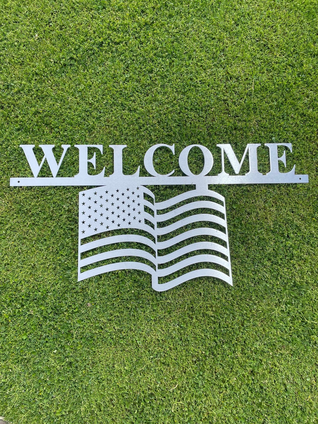 American Flag Welcome Sign - Etsy