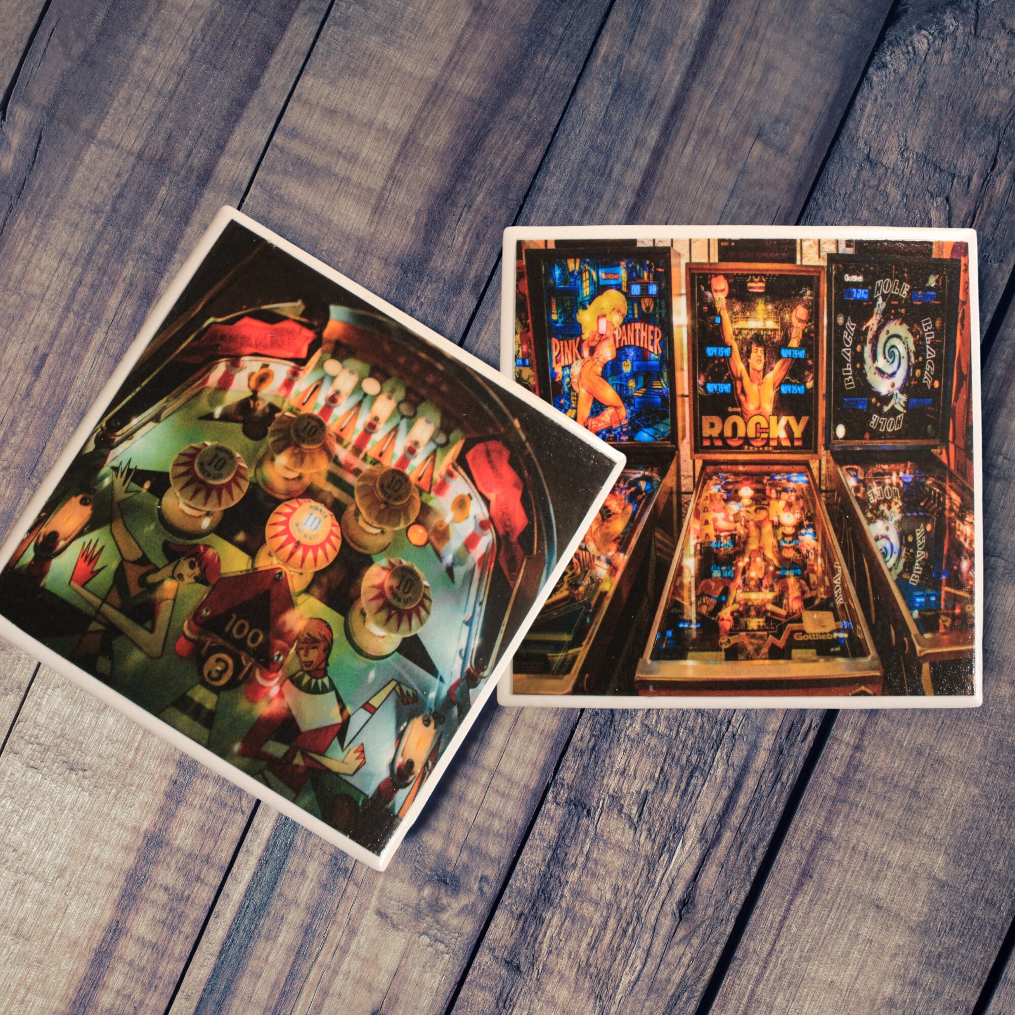 Pin Ball Sublimated Ceramic Tile Coasters, Ceramic Coasters, Coaster ...