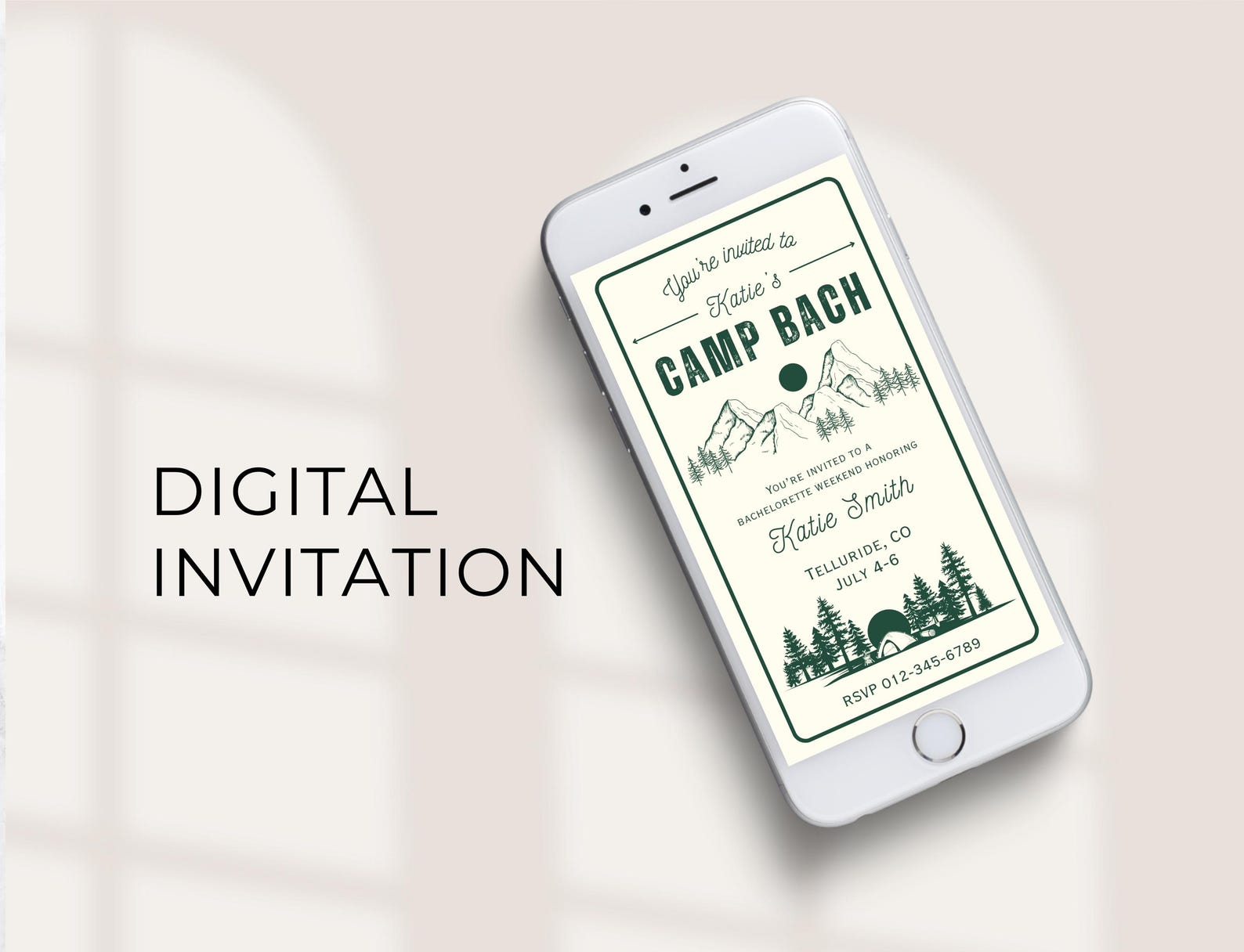CAMP BACH ITINERARY | Mobile Bachelorette Party Invitation | Camping ...
