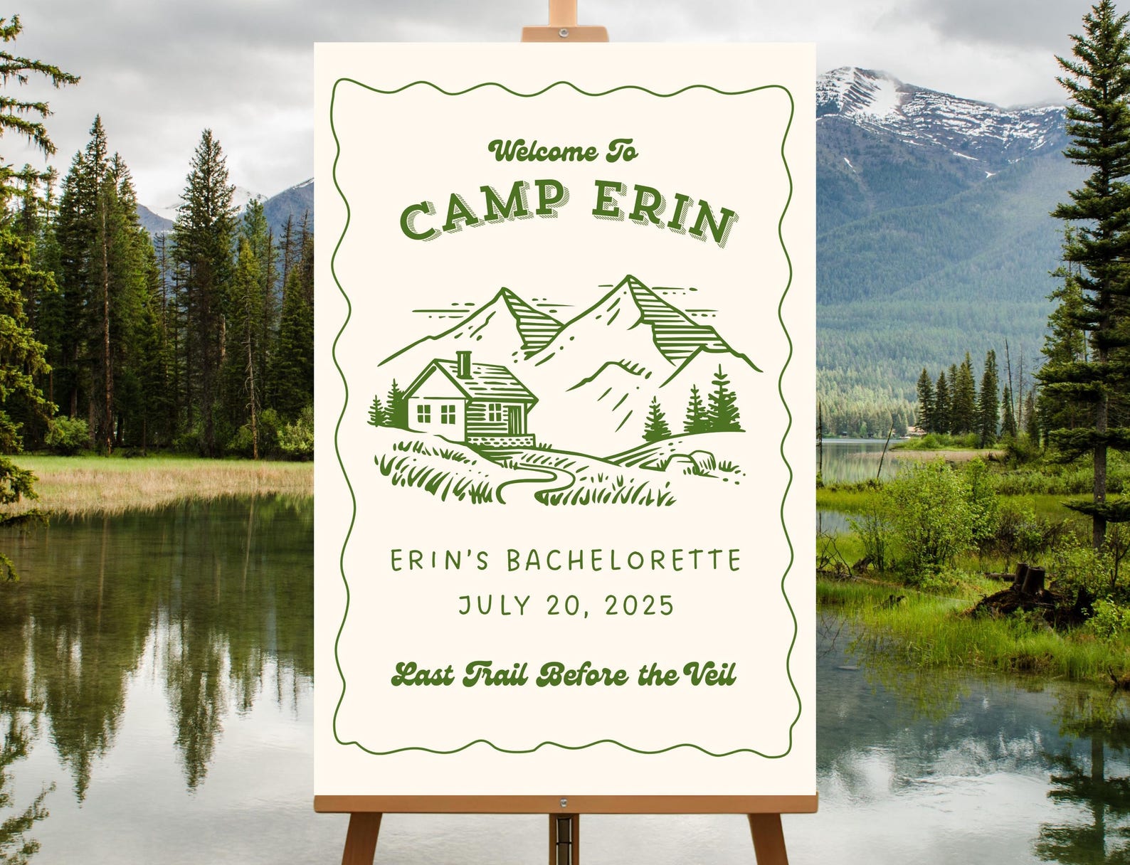CAMP BACH Custom Sign | Cabin Sign | Canva Template | Camping ...