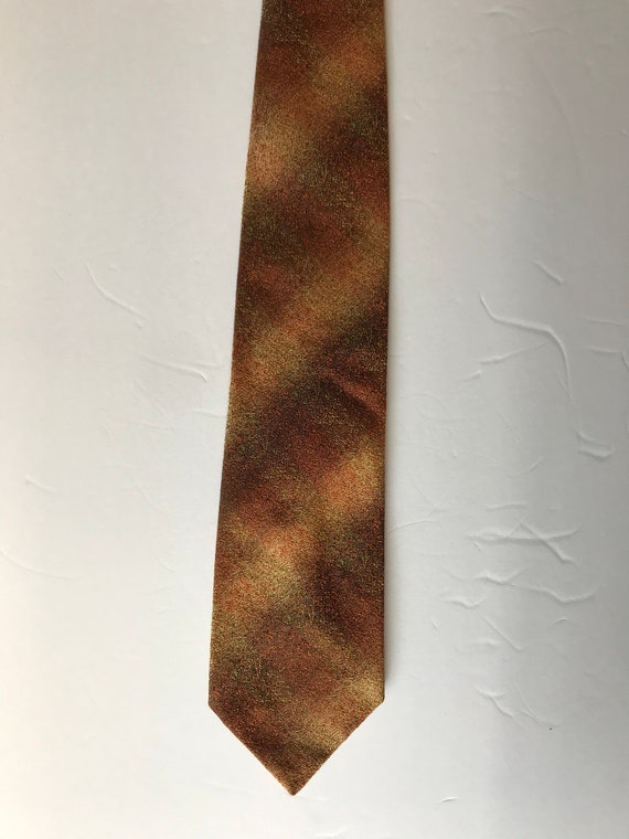 1960s Wembley brown psychedelic tie with impressionis… - Gem