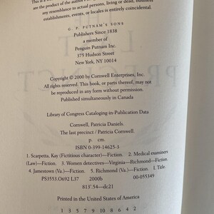 The Last Precinct 1st Edition Patricia Cornwell Hard Cover - Etsy