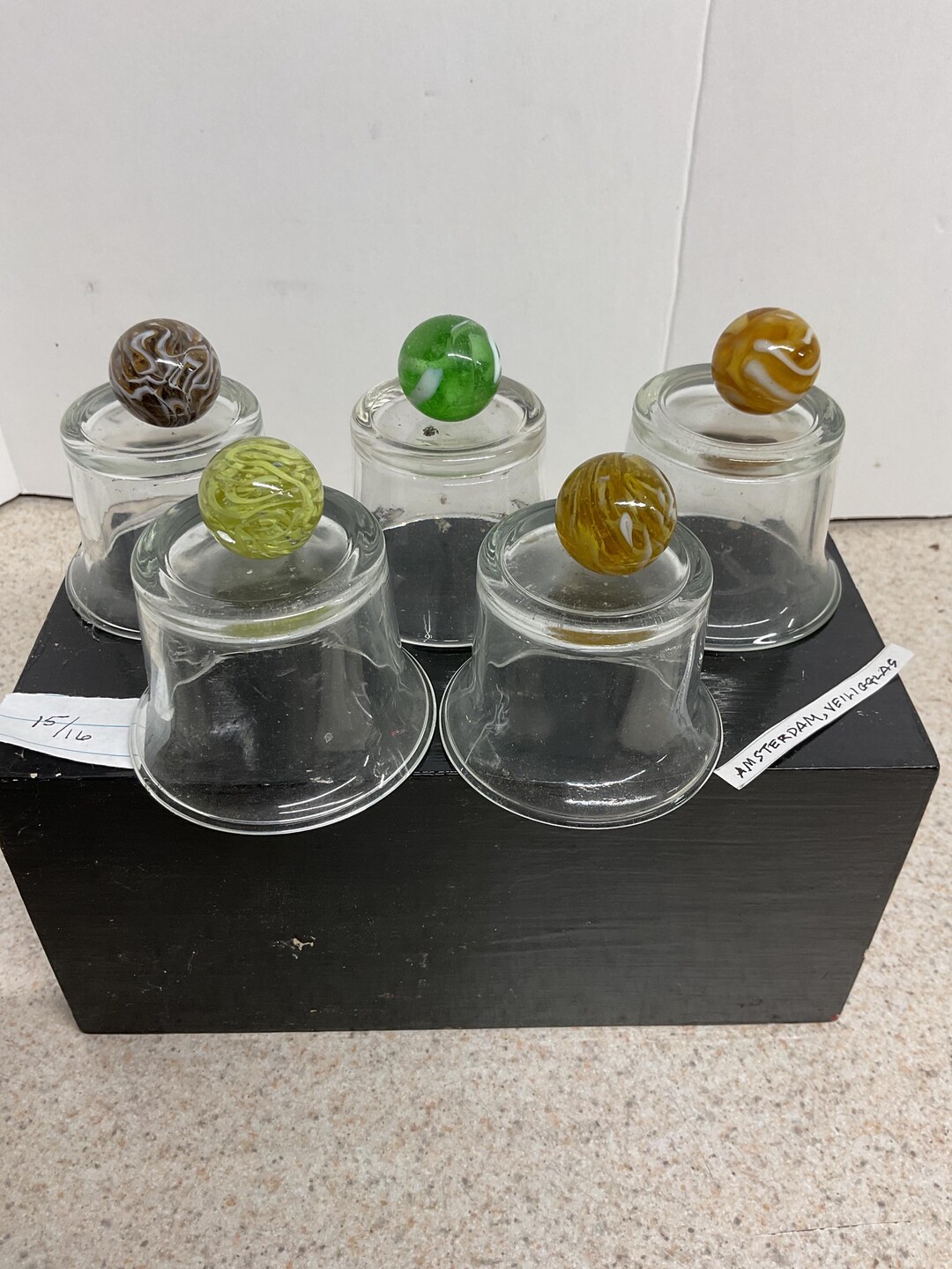 Vintage Handmade Amsterdam Veiligglas Wire Pull Marbles Not Signed 5 - Etsy