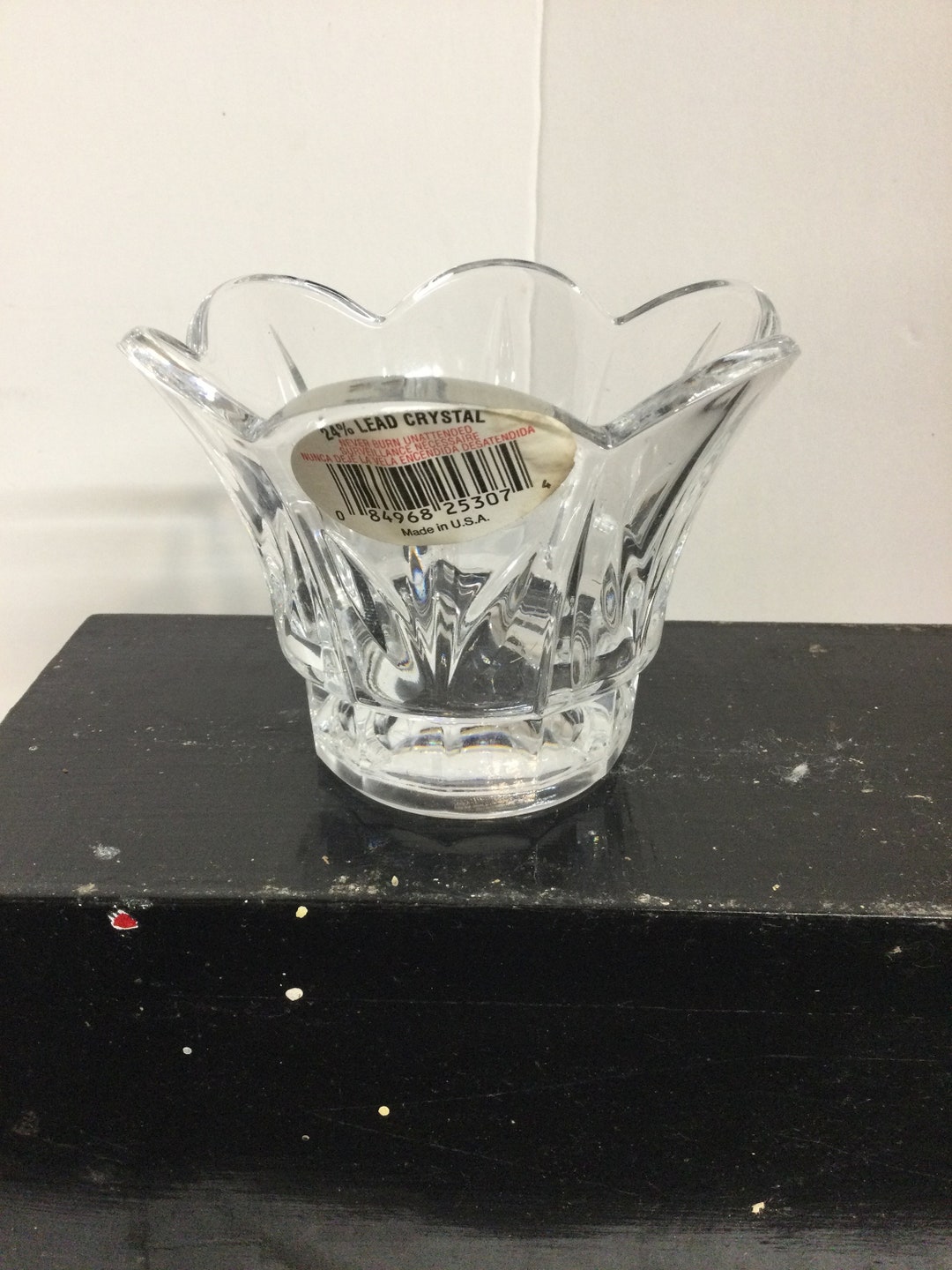 Vintage 24% Lead Crystal Pillow Bud Made in the USA Votive Candle ...