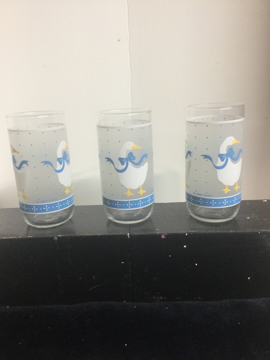 3 Libbey Country Goose Water Glasses - Etsy