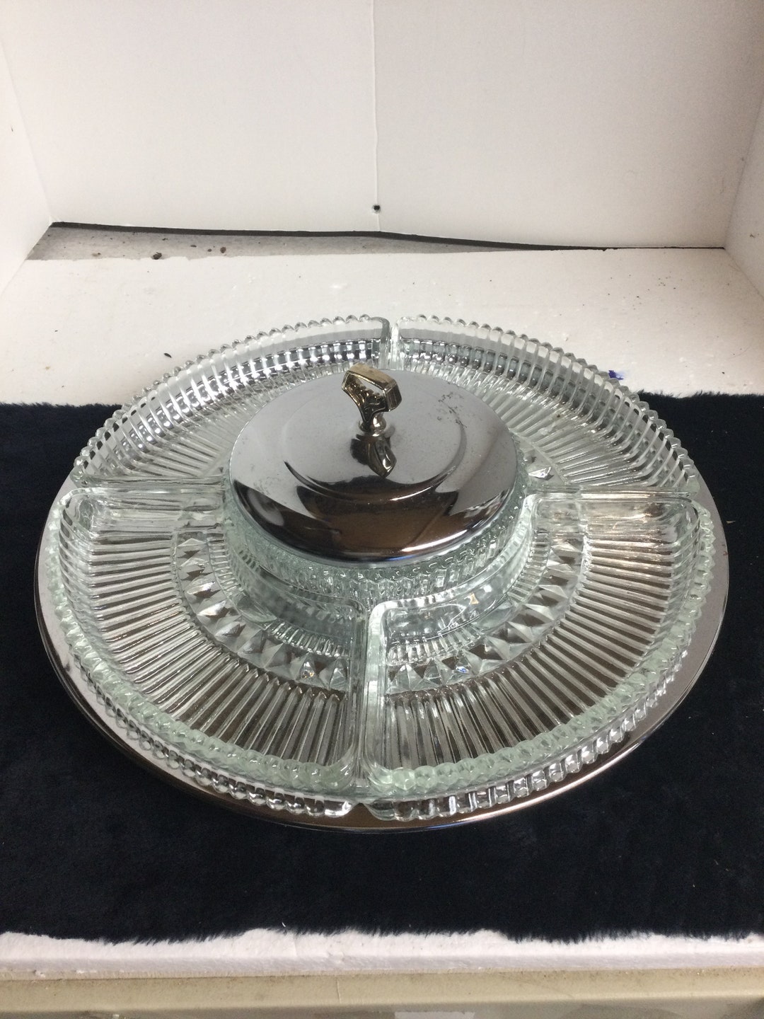 Kromex Lazy Susan W / Glass Inserts - Etsy