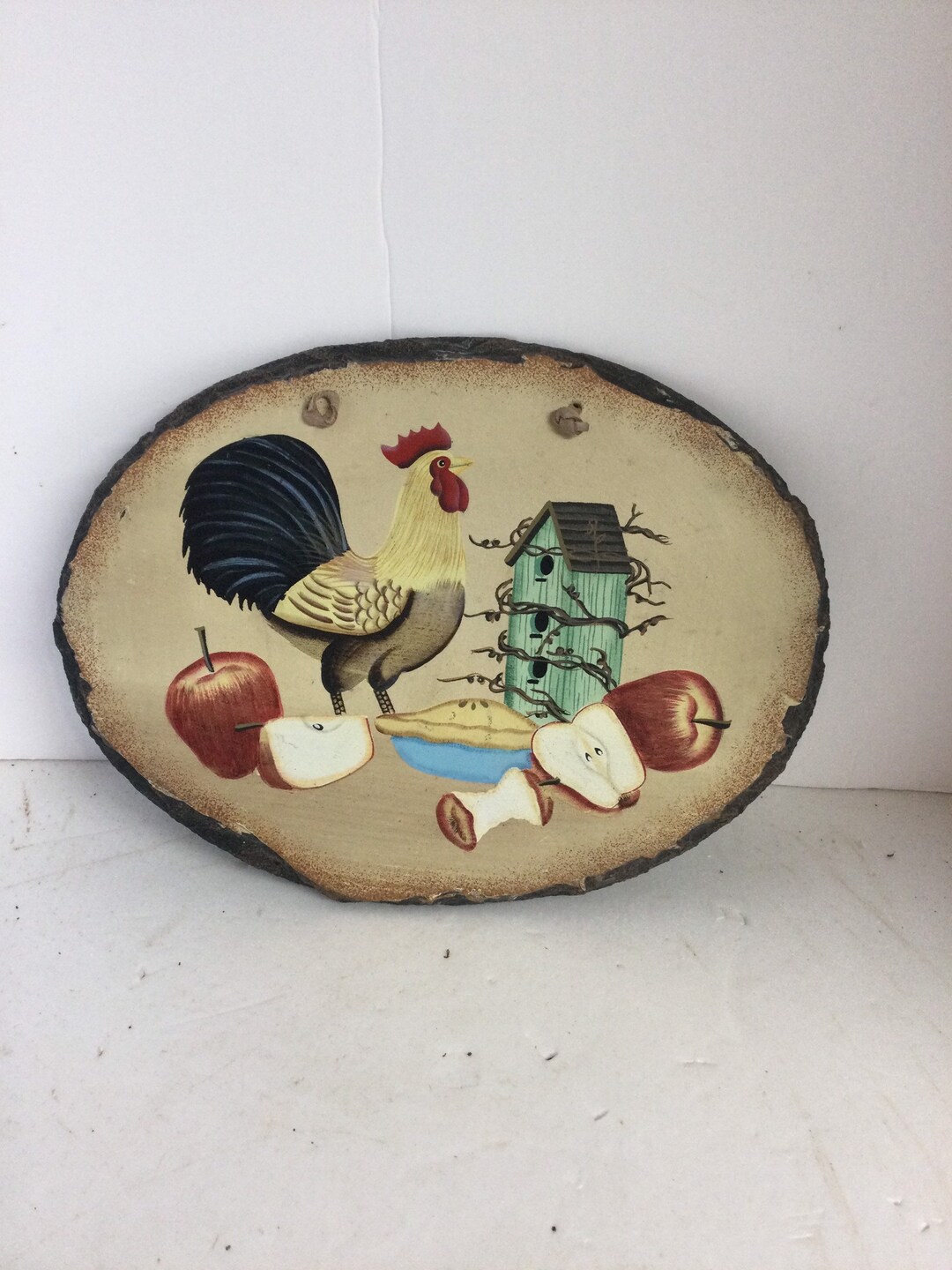 Hand Painted Oval Slate Tile - Etsy