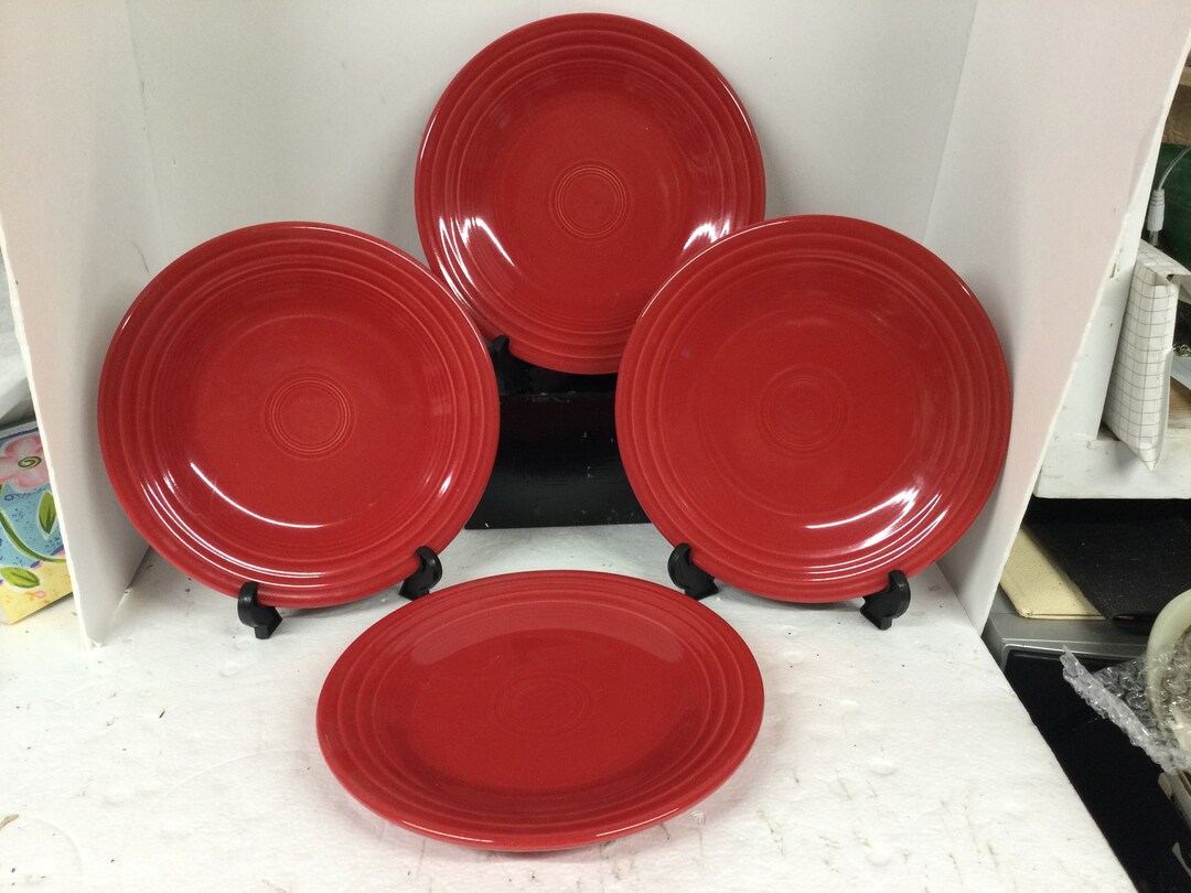 Fiestaware Scarlet 9” Luncheon Plates ( Set of 4 ) - Etsy