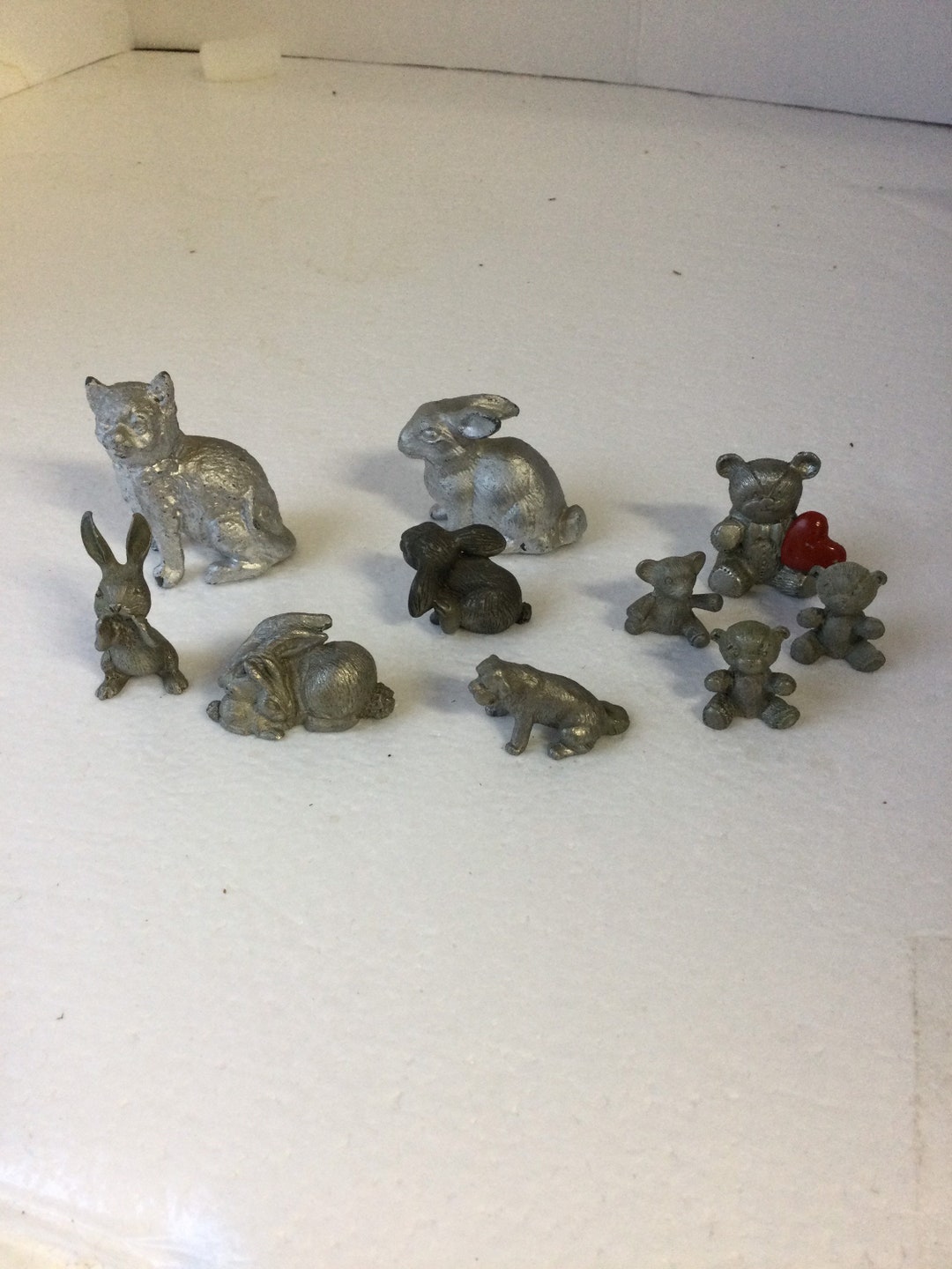 10 Pewter Cast Miniature Animals 8 Marks ( See Desc ) - Etsy