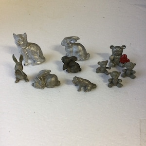 10 Pewter Cast Miniature Animals 8 Marks ( See Desc ) - Etsy