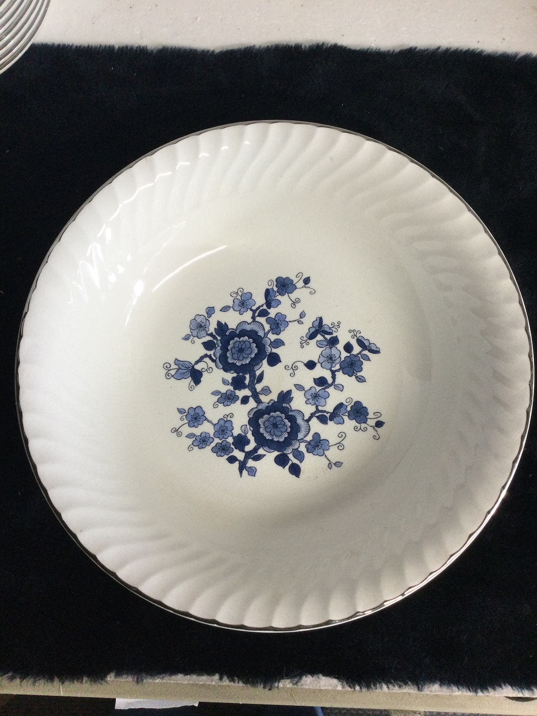 Wedgwood Royal Blue Ironstone Enoch (tunstall) Serving Bowl Read ...