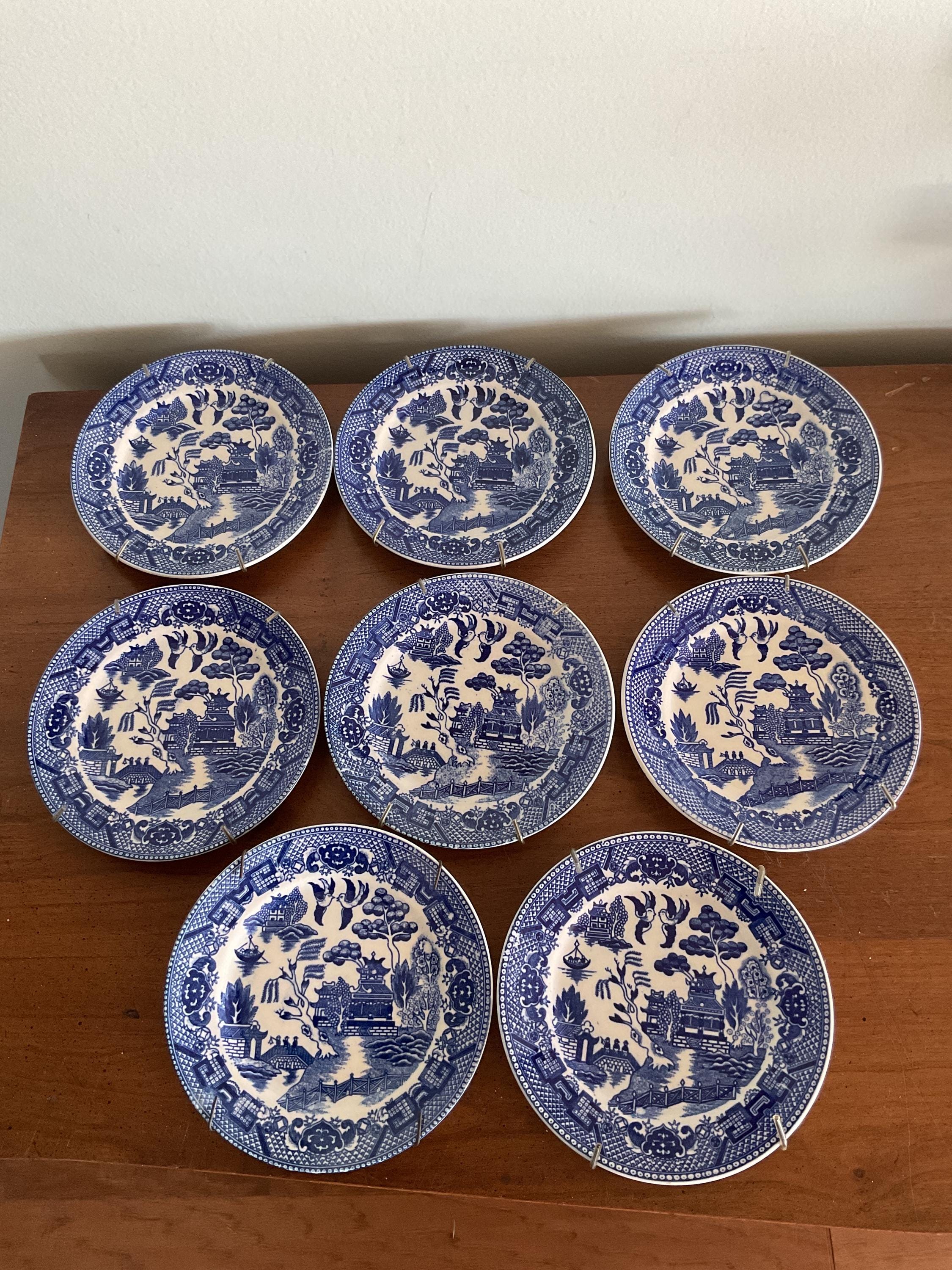 Antique Blue Willow Bread Plate 6 1/8” Japan Black Backstamp 1923 ...