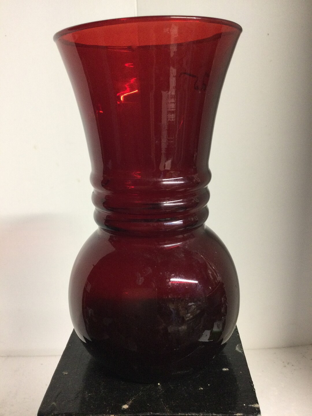 Anchor Hocking Ruby Red Rope Vase - Etsy