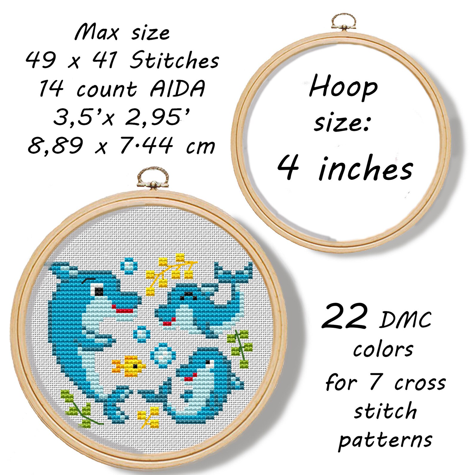 Set of 14 Sea Animals Cross Stitch Patterns Pdf Dolphin Orca | Etsy