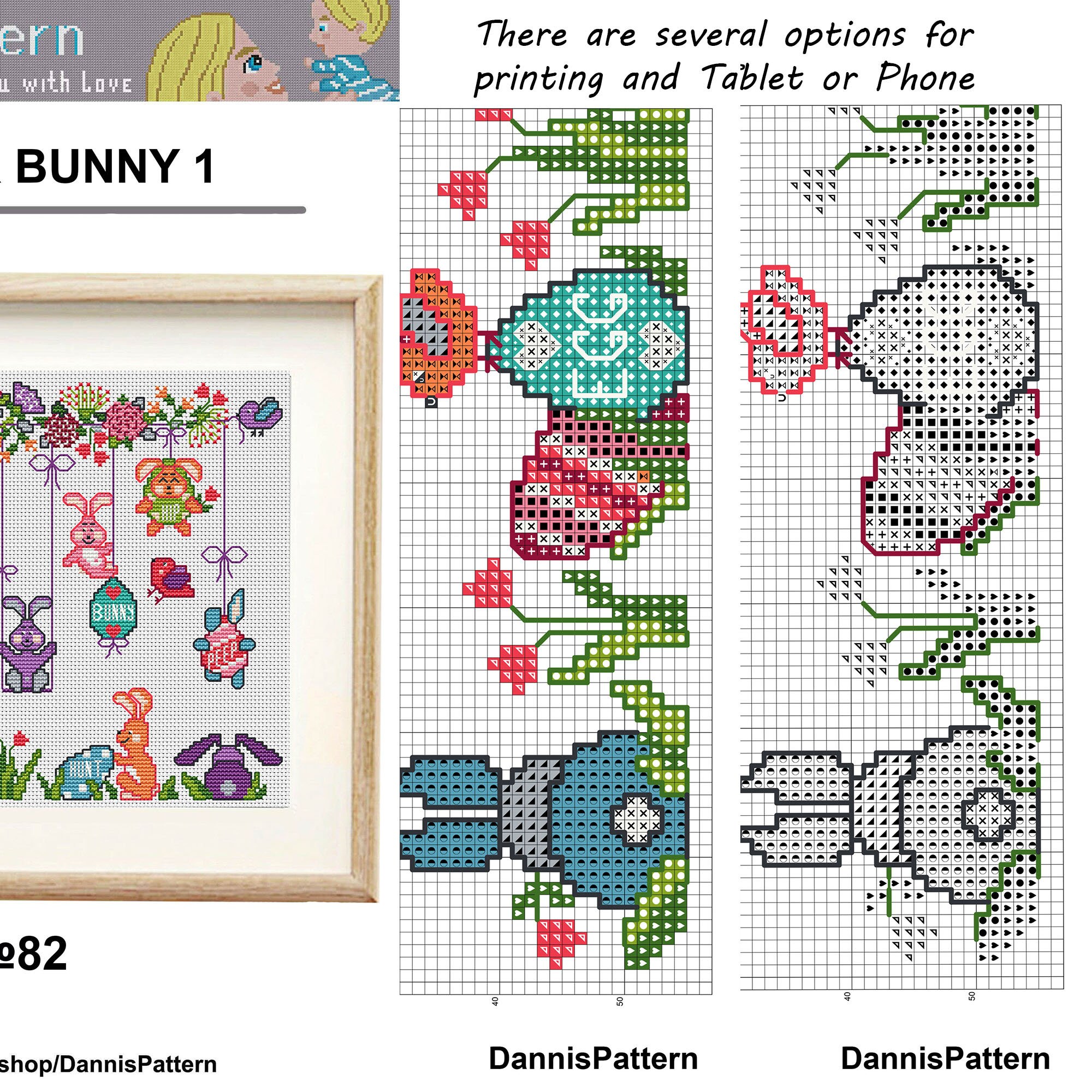 Easter Bunny Cross Stitch Pattern Pdf Easter Lamb Happy Easter - Etsy
