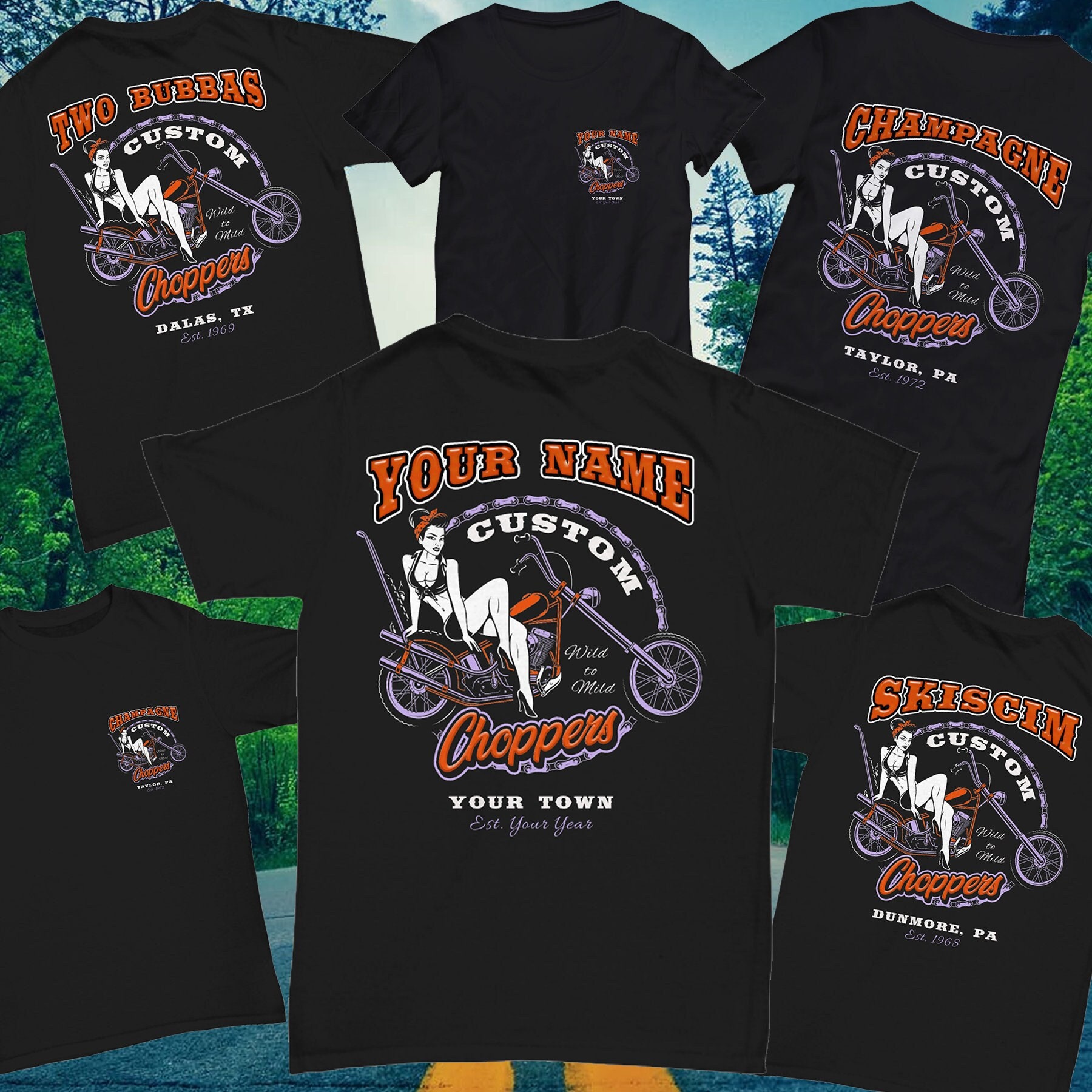 Personalized Biker Shirt - Add Your Own Custom Name Custom Chopper T ...
