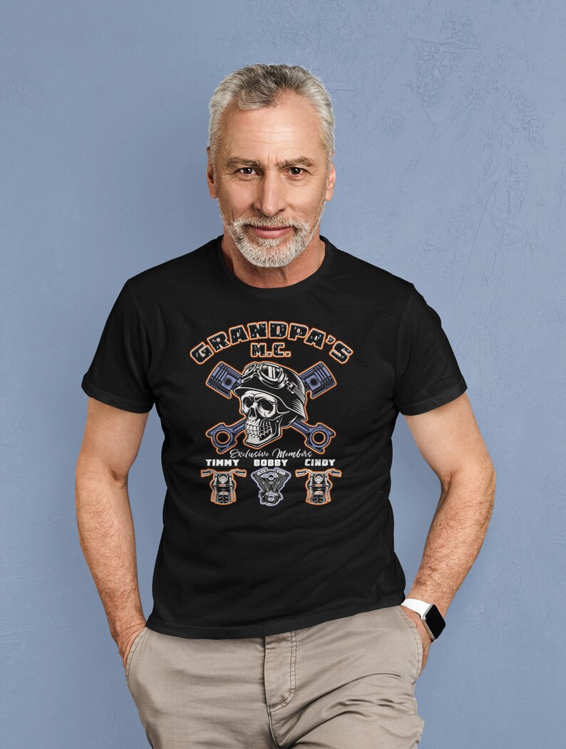 Grandpa's / Dad's MC Gang Personalized Motorcycle T-shirt | Dad, Pappa ...