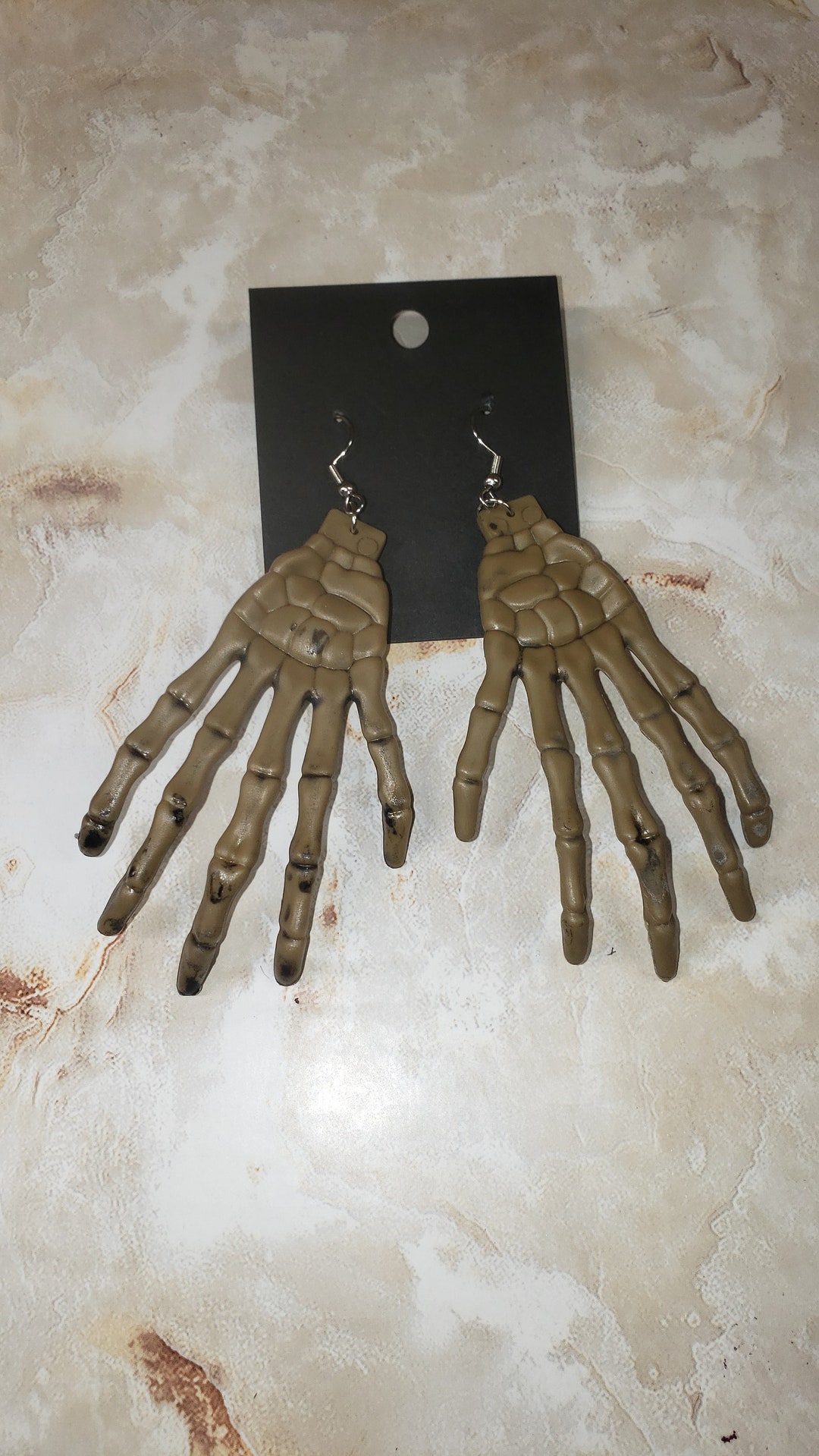 Skeleton Hands Earrings/ Stainless Steel Hooks/light Weight Dangle ...