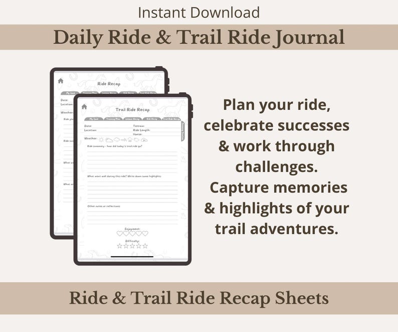 Horse Training Planner Bundle | Goal Setting & Ride Trackers | Digital ...