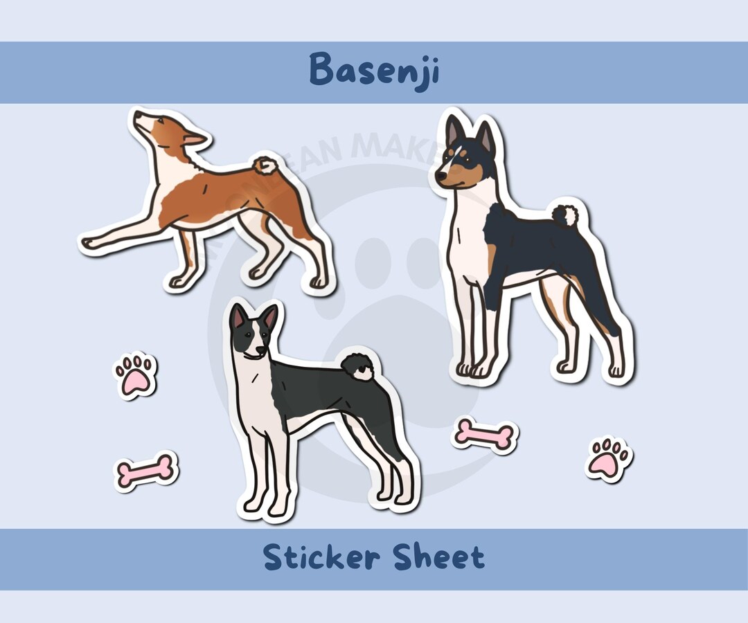 Basenjis Sticker Bogen | Basenji Hund Kiss-Cut Aufkleber | Geschenk für ...