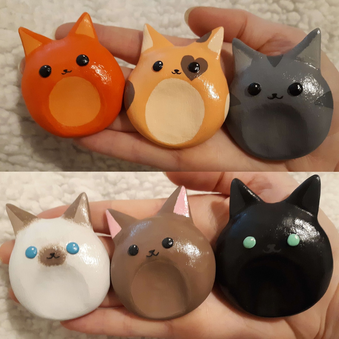 Single Count Clay Cat Worry Stones Anxiety Relief - Etsy