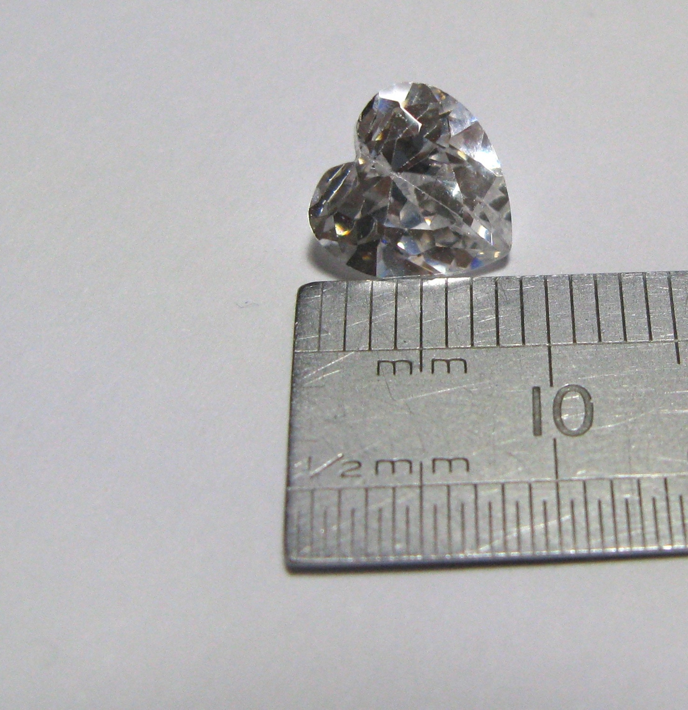 8mm Clear Heart Shaped Cubic Zirconia Stone - Etsy