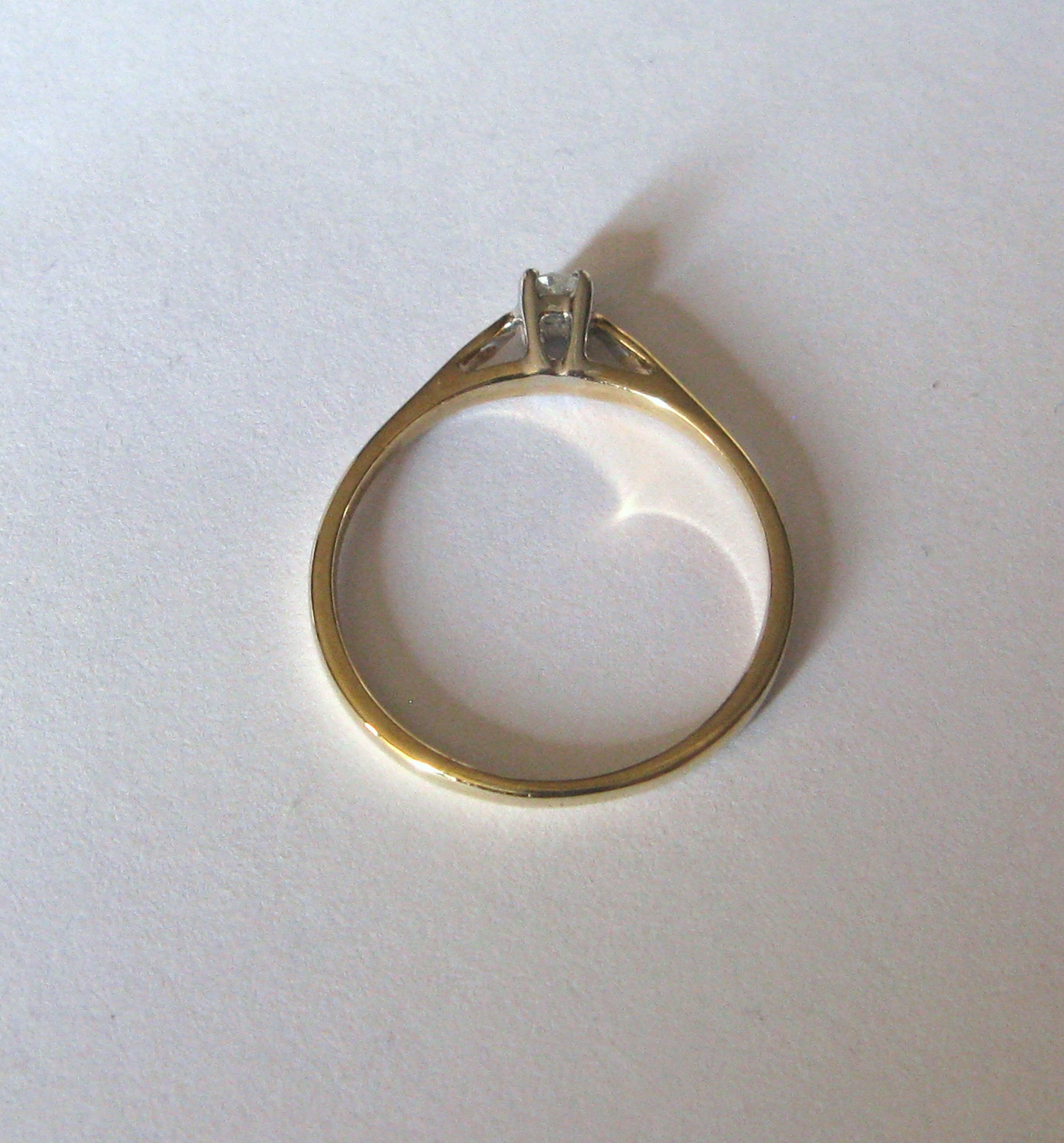 9ct Gold 0.1ct Diamond Cathedral Style Mount Solitaire Ring - Etsy