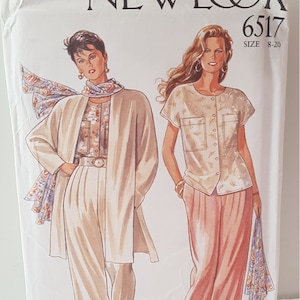 6517 New Look Pattern Womens Jacket, Top, Trousers & Scarf Size 8-20 ...