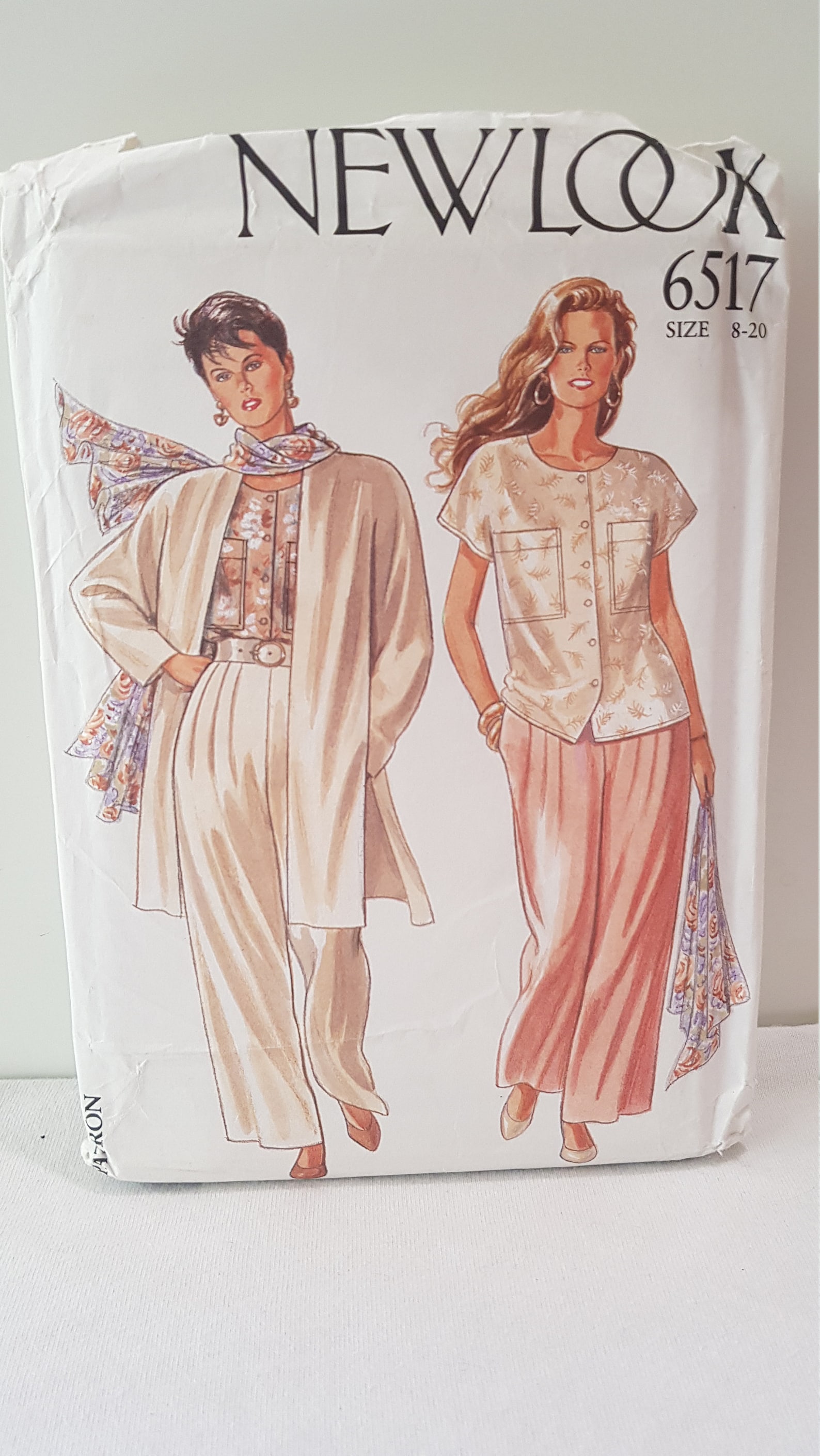 6517 New Look Pattern Womens Jacket, Top, Trousers & Scarf Size 8-20 ...
