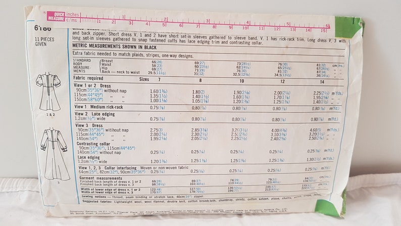 6186 Simplicity Pattern Childrens Girls Dresses Size 8 - Vintage Paper ...