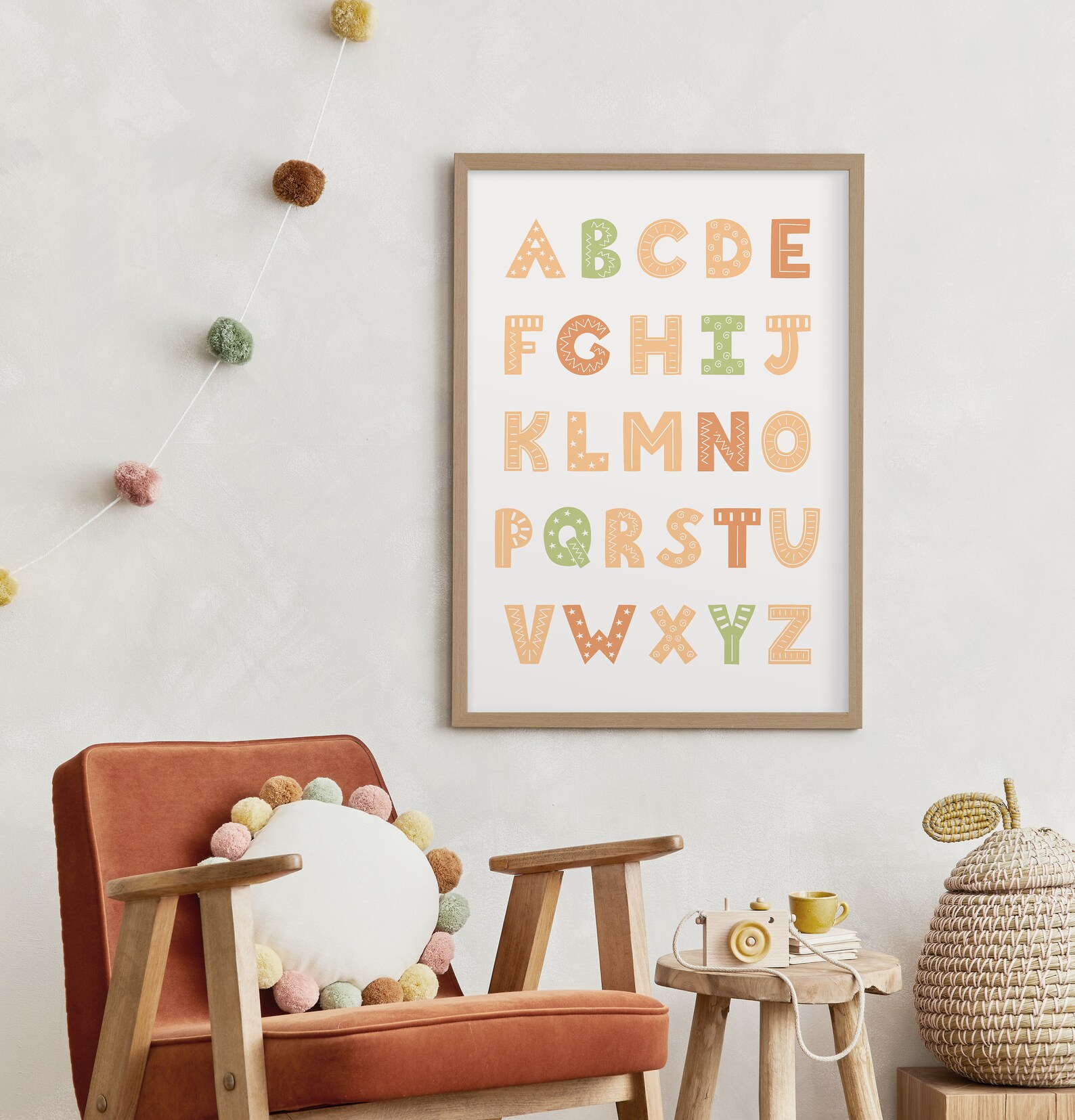 Pastel Alphabet Kids Room Prints Alphabet Print Nursery - Etsy