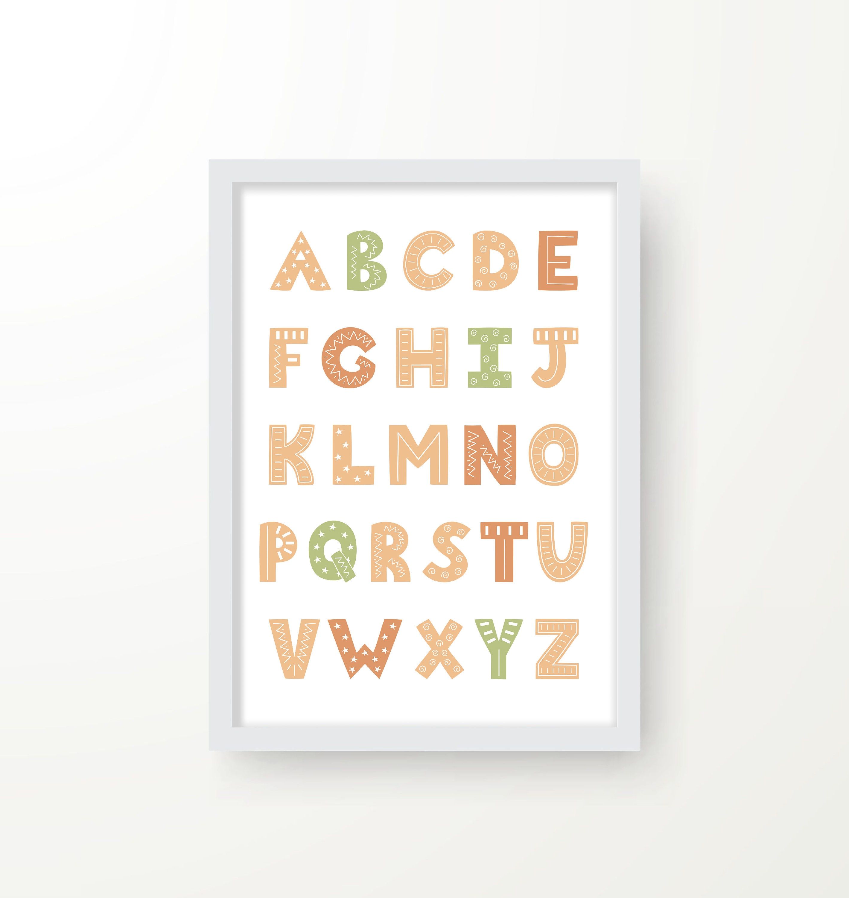 PASTEL ALPHABET POSTER alphabet print nursery print nursery | Etsy