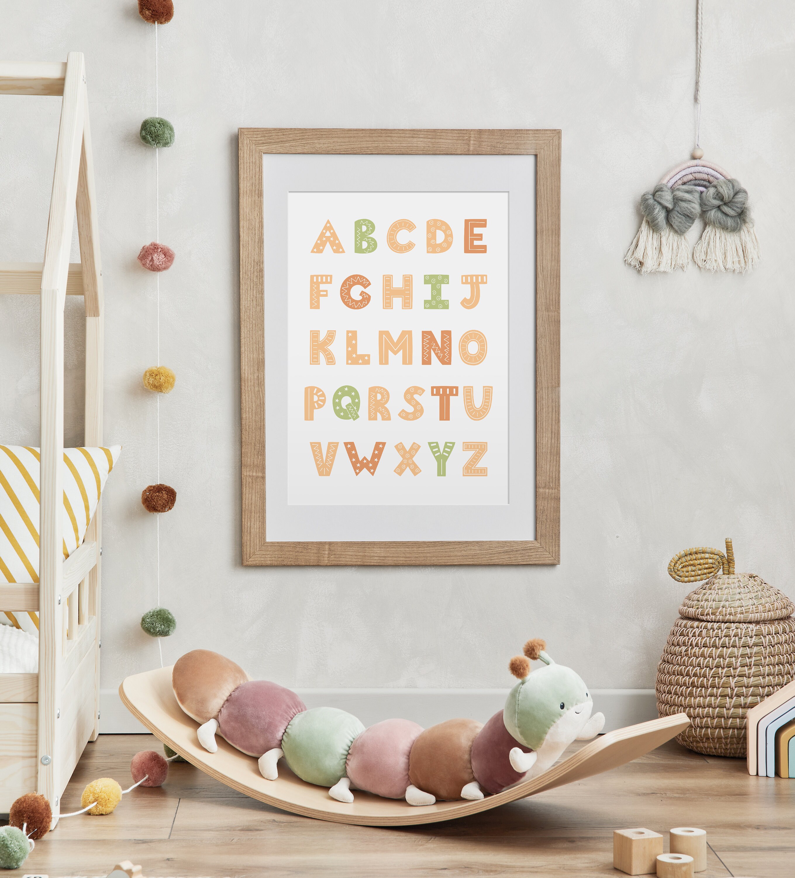 Pastel Alphabet Kids Room Prints Alphabet Print Nursery - Etsy